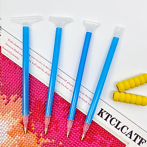 KTCLCATF Diamond Painting Storage Containers Case, Diamond Art Accessory Kits with Shockproof Jars, Craft Jewelry Bead Rhinestones Diamond Paintings Tools Organizer Box (Blue)