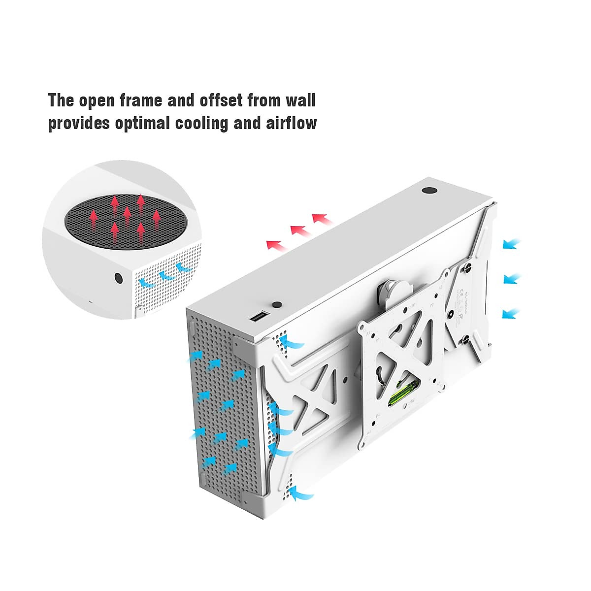 ElecGear Magnetic Wall Mount for Xbox Series S, Metallic Mount with Magnet and Built-in Spirit Level - Mount XSS Vertically, Horizontally or Under Desk