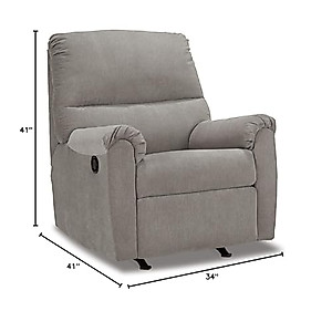 Signature Design by Ashley Miravel Casual Manual Rocker Recliner, Light Gray