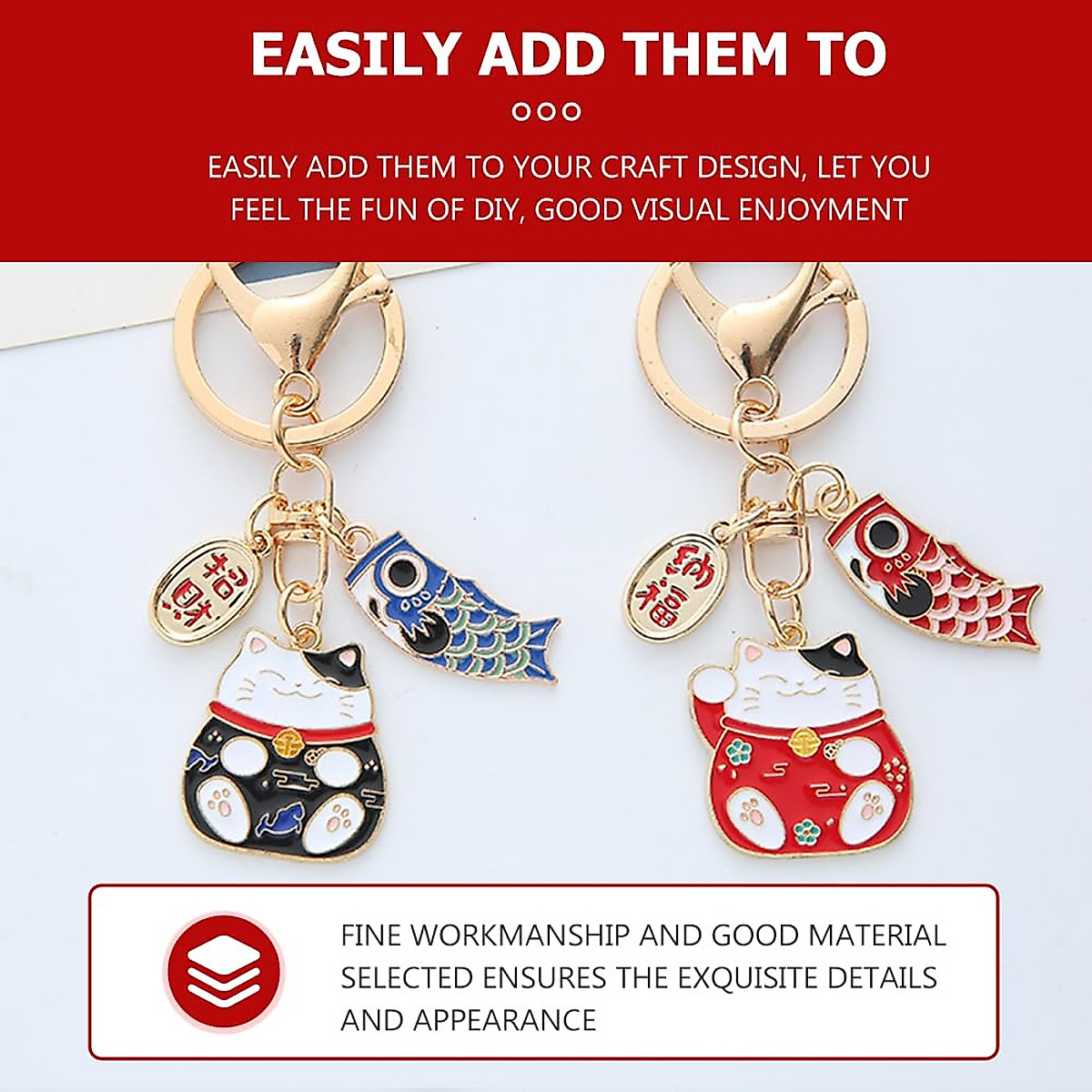 2pcs Cute Cartoon Keychain Bag Pendant Unique Car Key Holder Decorative Key Rings Purse Backpack