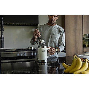 Stanley French Press 48oz with Double Vacuum Insulation, Stainless Steel Wide Mouth Coffee Press, Large Capacity, Ergonomic Handle, Dishwasher Safe