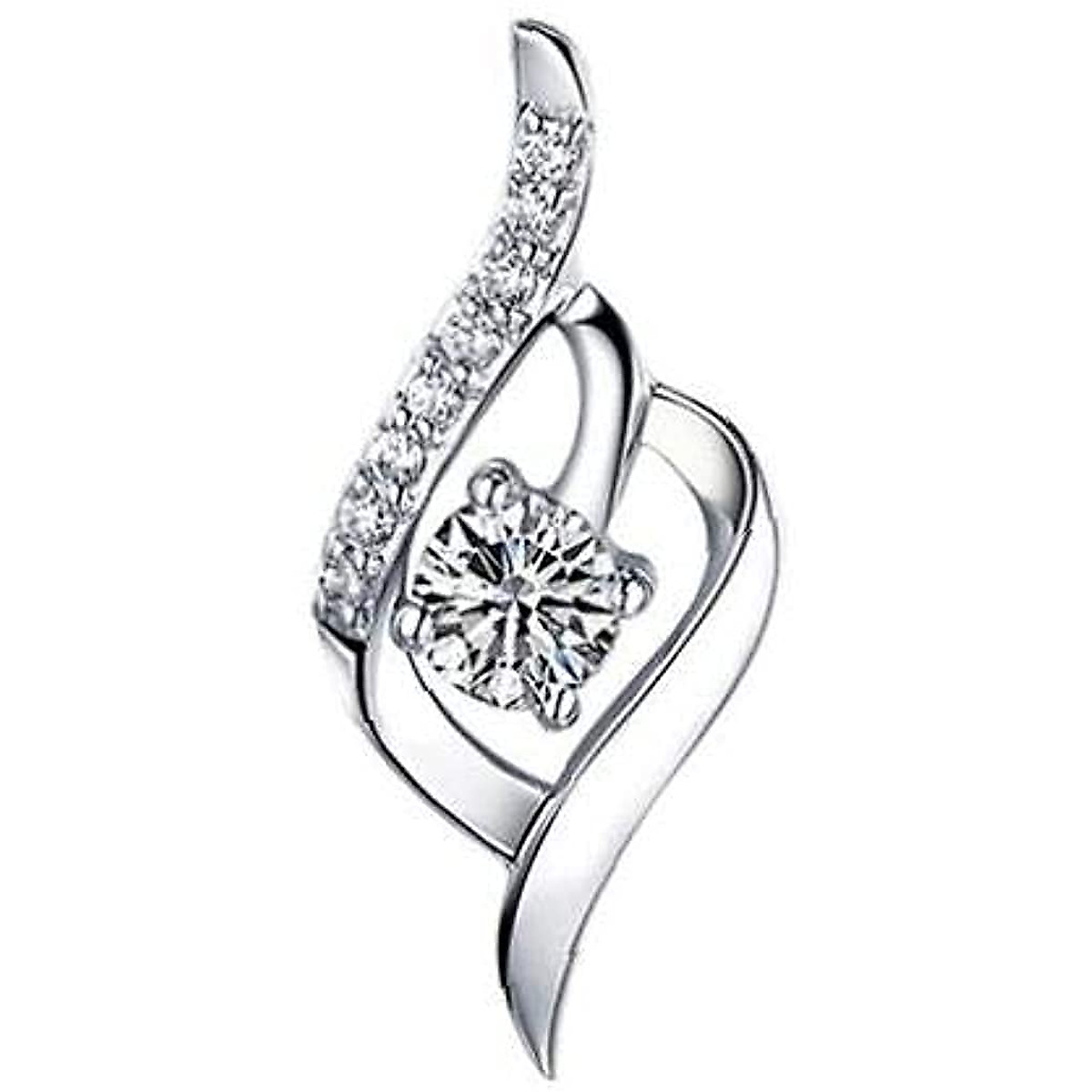 U-M Ladies Necklace Silver Diamond Women Necklace 925 Sterling Silver Statement Crystal Pendant C for Women Fashion Jewelry Accessories Useful