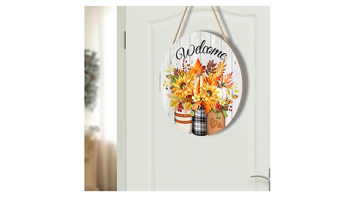 Welcome Fall with Our Rustic 12"x12" Door Sign
