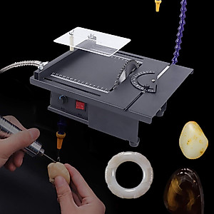 Gem Faceting Machine, 1800W Multifunctional Jade Carving Machine, Jade Table Grinder, Small Grinding And Cutting Machine, Micro Table Saw Polishing Tool (Grey)