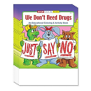 ZOCO - Drug Use Prevention - Educational Coloring Books (25 Bulk Pack, Without Crayons) - Community Outreach, Stay Drug Free Safety Handouts for Children - Games, Puzzles, Activities for Kids