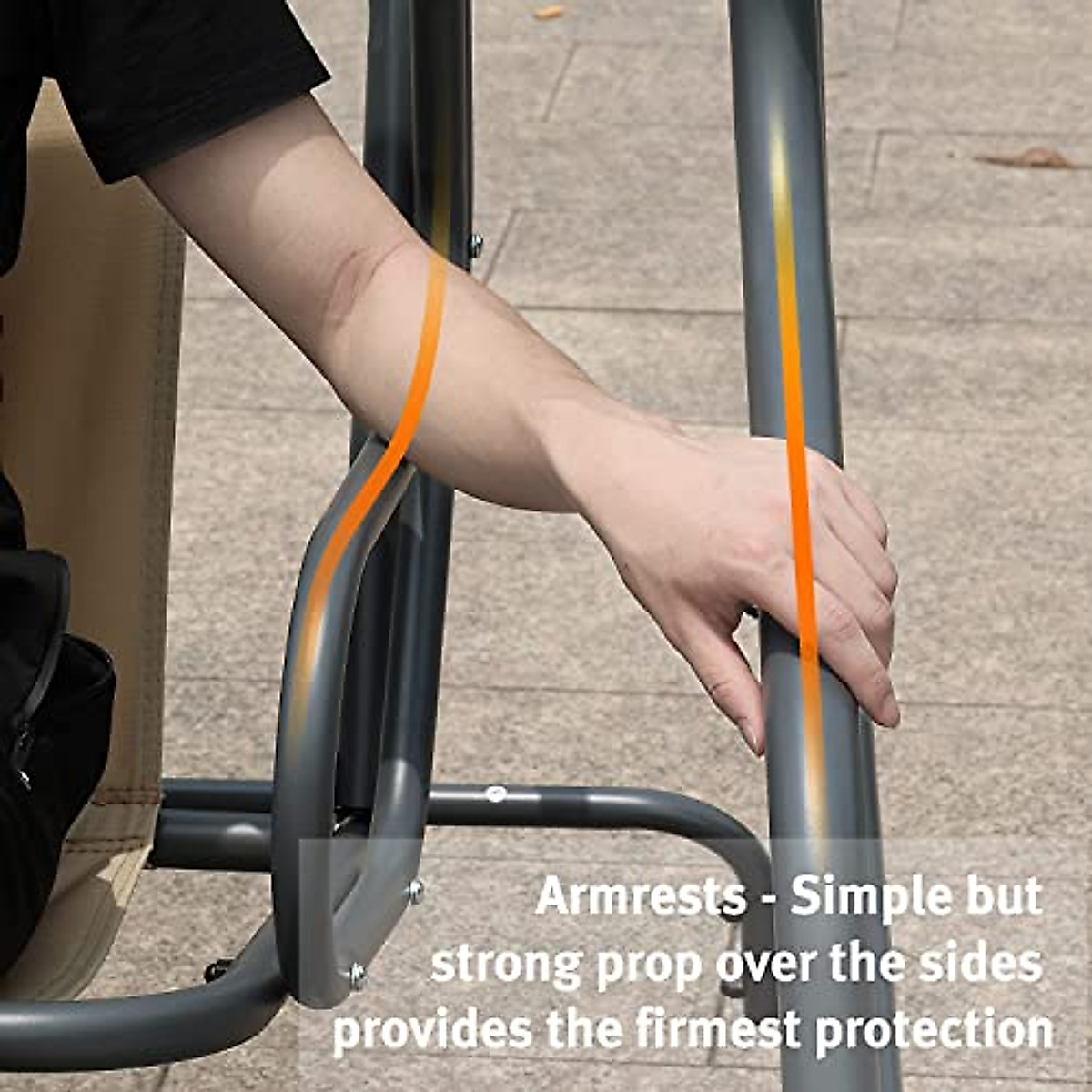 Aoodor Outdoor Patio Porch Swing with Adjustable Canopy, Weather Resistant Glider with Removable Cushions, 3 Seater - Brown