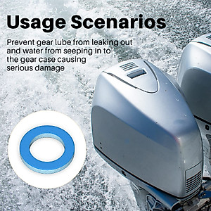 Gearcase Drain Plug Seal, Lower Unit Drain Plug Seal Washer Gaskets 10Pcs 3/8”-16 Oil Drain Plug Seal Washers Compatible with Most Mercury/Mariner Outboards and Mercruiser