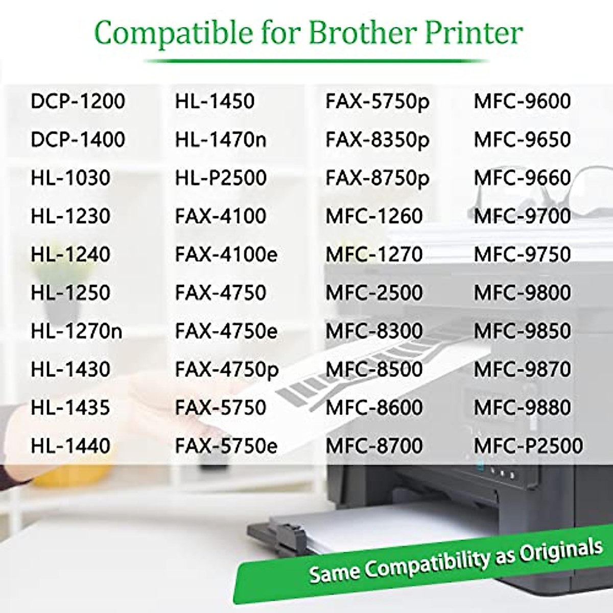 GREENCYCLE Compatible Drum Unit Replacement for Brother DR400 DR-400 to use with DCP-1200 HL-1240 MFC-8300 MFC-9750 MFC-9800 Intellifax 4100 4750 5750 Printer (Black,1-Pack)