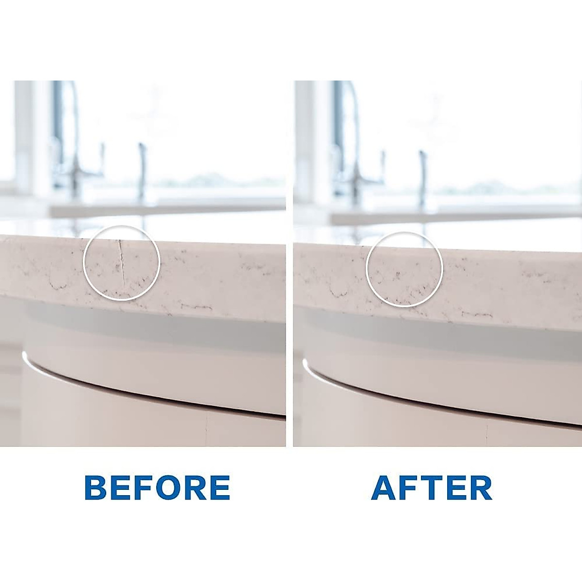 Quartz Countertop Chip Repair Kit (White), Marble and Granite Repair to Fix Nicks, Chips, Scratches on Granite, Marble, Porcelain, Corian, Travertine, Quartz, Acrylic and Other Natural Stone Surfaces