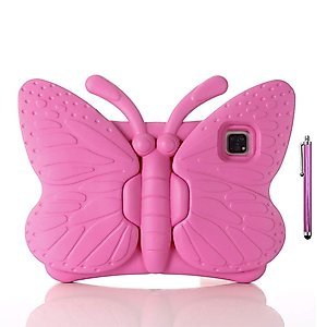 iPad Pro 11 Kids Case, iPad Pro 11 inch 2020 Case for Kids, Light Weight Shockproof EVA Foam Protective Tablet Cover Stand Case for iPad 11" 2nd Generation - Cute Butterfly (Rose Red)