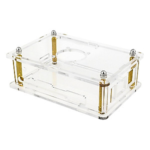 Clear Transparent Acrylic Enclosure Box Protective Shell Cover + Cooling Fan for Orange Pi 5