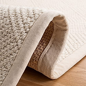 SAFAVIEH Natural Fiber Collection 8' x 10' Ivory NF483A Handmade Premium Wool & Jute Area Rug