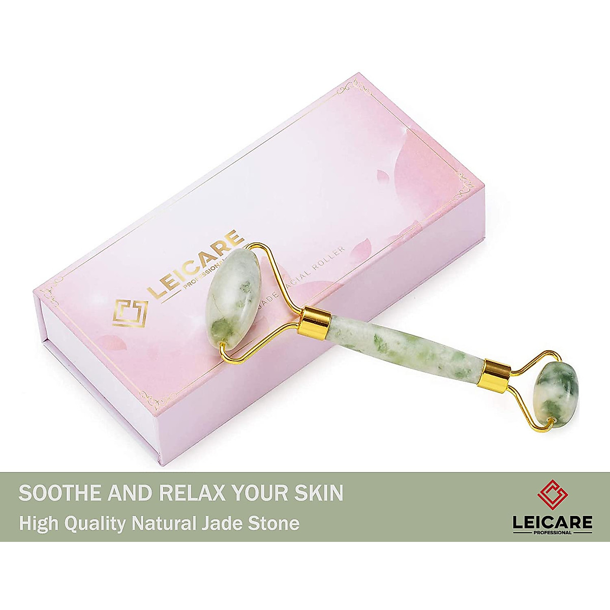 Jade Roller for Face - Jade Facial Roller, Face Roller Skin Care Tool - Under Eye Roller, Face Massager for Women to Remove Wrinkles Puffiness