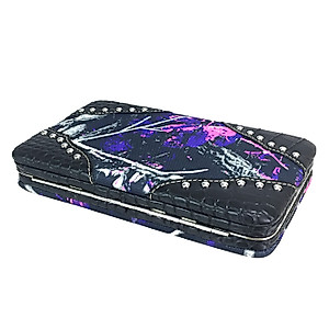 Zzfab Rhinestone Studded Camo Wallet Girl Wallet (pink)