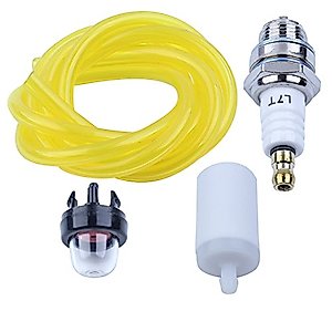 HAISHINE Primer Bulb Fuel Hose Line Filter Spark Plug Kit for Husqvarna for Craftsman for McCulloch Chainsaw Brushcutter Trimmer Strimmer Blower