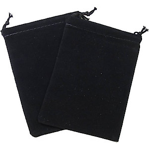 Chessex Dice: Velour Cloth Dice Bag Small (4 x 6) - BLACK - Holds Approximately 20-30 Dice