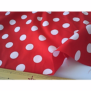 布人倶楽部（Fujin Club） Broad Polka-dot Print 日本製(Made in Japan) 42.5 inches (108 cm) Width (red, 59.1Inches)