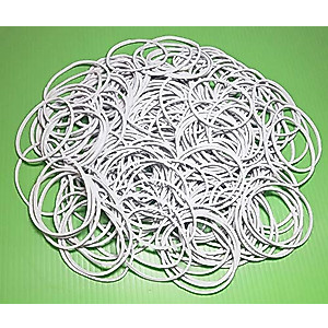 200 Pcs 1.5" 38mm White Rubber Bands Bulk Elastic Wide Money Rubber Bands Stationery Holder Thermostability Rubber Bands Strong Elastic Band Loop Office Supplies