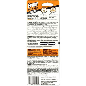 Gorilla 2 Part Epoxy, Clear Epoxy, 0.85 Ounce Syringe (Pack of 1) - 5 Minute Set, Incredibly Strong Bonding