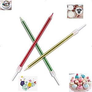 SHARESYNC Metallic Birthday Candles in Holders Birthday Cake Candles Long Thin Cupcake Candles for Wedding Party Decoration(24 Pieces) (Green)