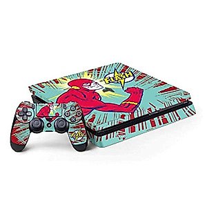 Skinit Decal Gaming Skin Compatible with PS4 Slim Bundle - Officially Licensed Warner Bros Flash Smile Blast Design