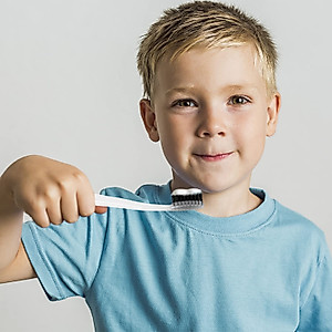 Revele: Pack of 4 Dentist Approved Charcoal Infused Toothbrushes, Clean and Sleek, 4 Colors, Toothbrushes for Men and Women