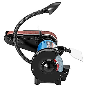 Happybuy 2 IN 1 2inch Belt Grinder for Knife Making 6inch 3450rpm per min Belt and Disc Bench Sander 90 Degree Belt Holder with Sturdy Base and LED Working Lamp