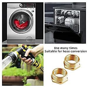 2 PACK G1/2 Female to GHT 3/4 Male Hose Adapter Brass Threaded Pipe Fitting Hose Connector Hose Coupler Water Hose Adapter Garden Hose Swivel
