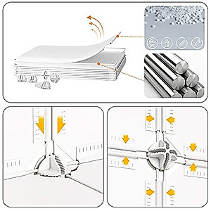 HOMEYFINE Shoe Racks, Portable Shoe Storage Organizers, Modular Cabinet Cube for Space Saving, Shelves for Shoes Boots Slippers, White(3/7)