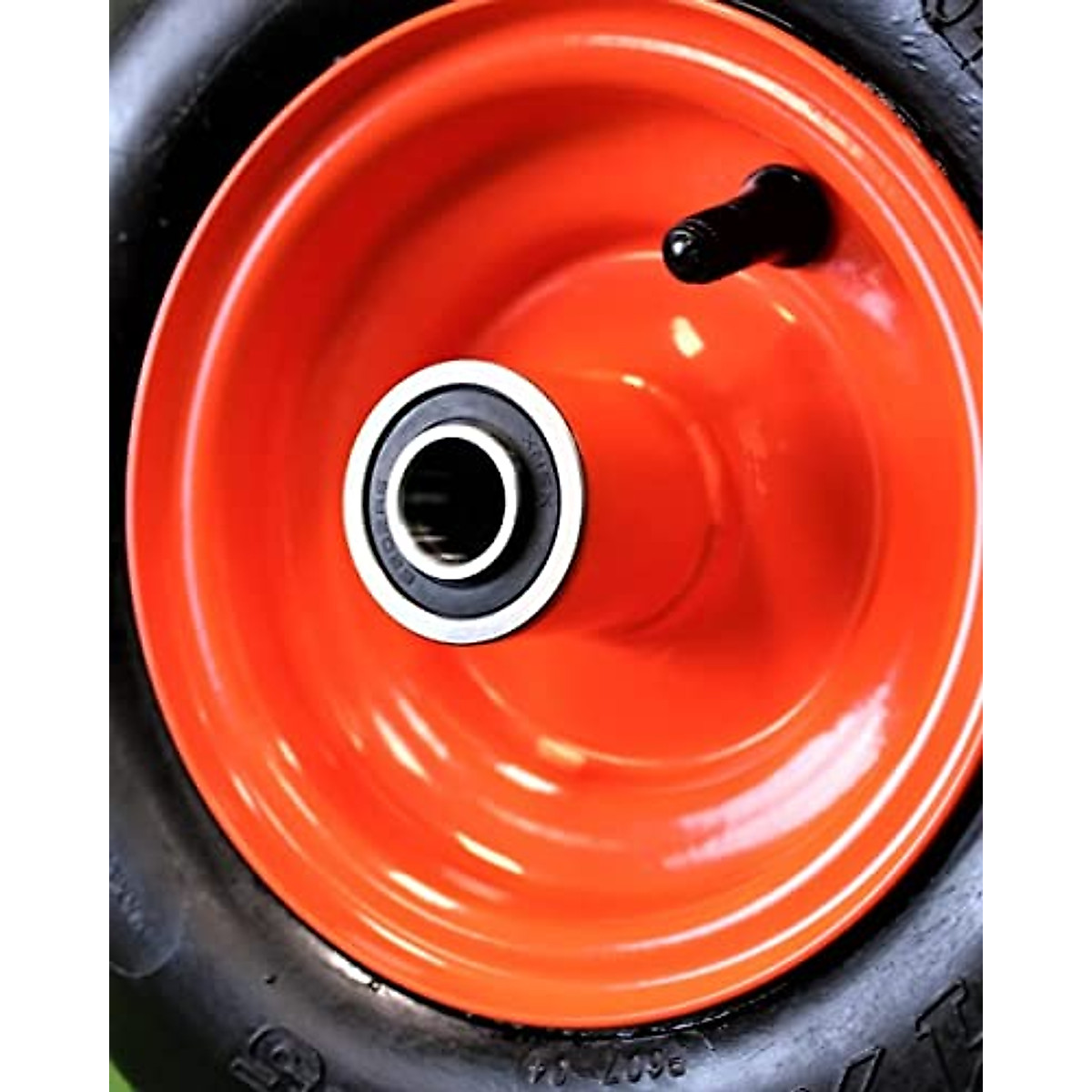 (Set of 2) 11x4.00-5 Tires & 5.25 Kubota Orange Wheels 4 Ply for Lawn & Garden Mower