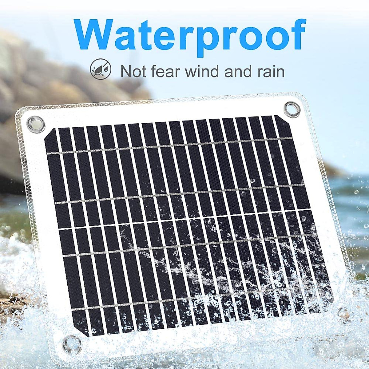 SUNAPEX Solar Battery Charger Maintainer, 5W 12V Portable Waterproof Solar Panel Trickle Charger with Built-in Charge Controller, Cig Plug, Alligator Clips, O-Rings for Car, Truck,Tractor, Boat, etc