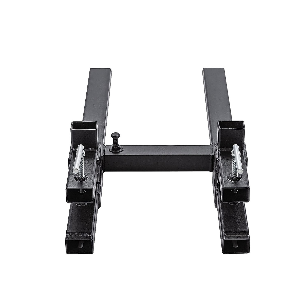 Clamp on Pallet Forks w/Adjustable Stabilizer Bar -60" 2000lbs Max- Pallet Forks Clamp On for Tractor Bucket （60inch Total Length）