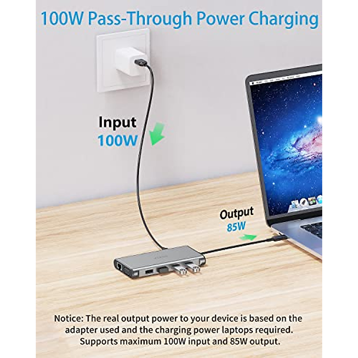 USB C Hub VGA Adapter, YIYOO 10-in-1 Docking Station with Ethernet 1000Mbps, VGA, 4K USB C to HDMI, 2 USB 3.0, 2 USB 2.0, Micro SD/TF Card Reader, USB-C PD 3.0, Compatible for Laptops, Computers