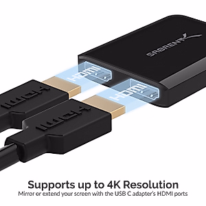 Sabrent 9 in 1 USB C HUB for Windows & Mac + USB Type-C Dual HDMI Adapter