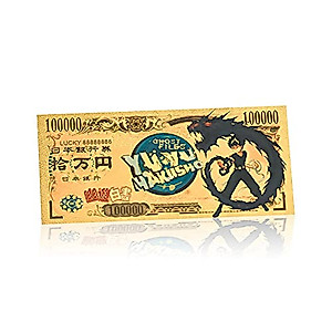 YJacuing Anime Yu Yu Hakusho Gold Coated Banknote, Limited Edition Collectible Bill Bookmark (5 PCS Collection)