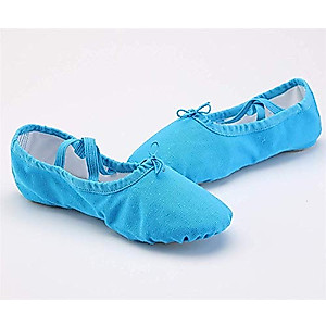 Goettin Ballet Canvas Professional Dance Shoes Gymnastics Yoga Shoes Children Adult Flat Shoes Blue