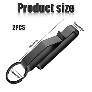 2pcs Heavy Duty Belt Key Holder, Fast Release Steel Tactical Key Holder Clip with 4pcs Key Rings Fits Belts for Police Firefighters
