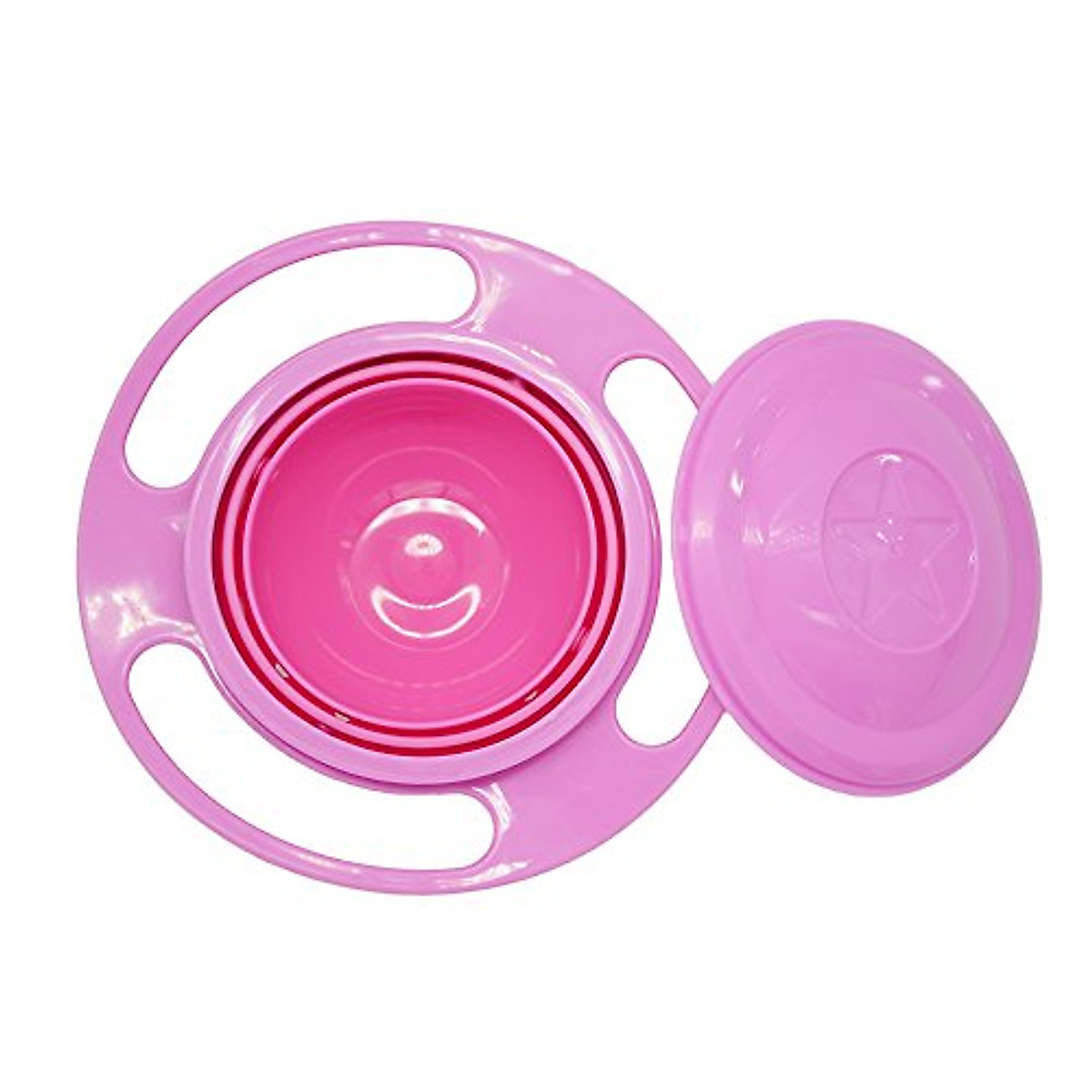 Song Qing Magic Gyro Bowl 360 Degree Rotate Spill-Proof Bowls with Lid Plastic Creative Dishes Practice Feeding Bowls