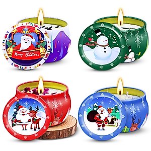 Christmas Scented Candles Gift for Women- Aromatherapy Candle for Home Scented-4.4oz Soy Wax Birthday Gifts Christmas Presents for Mother Friend Wife Sister Xmas-Thanksgiving Christmas Decorations