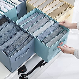WENSEFTY Wardrobe Clothes Organizer, Clothes Organizer for Folded Clothes 7/9 Grids Dividers Closet Drawer Organizers for Jeans Pants, T-shirt, Dress