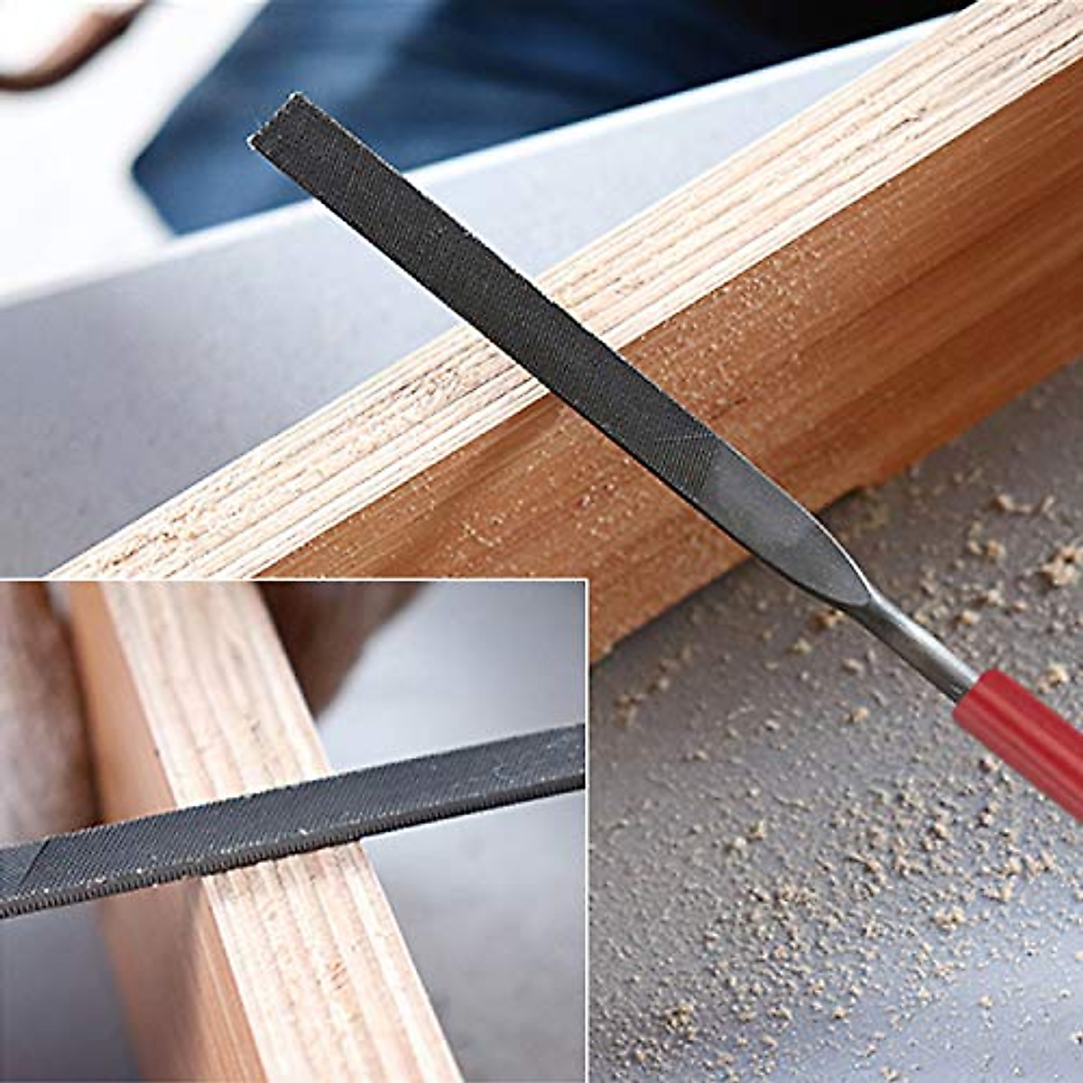 10Pcs Needle File Set Hardened Alloy Strength Steel Files- Mini Needle File Set Includes Round, Tapered Round, Half Round, Barrette, Crossing, Knife, Equaling, Warding, Square, and Three Square