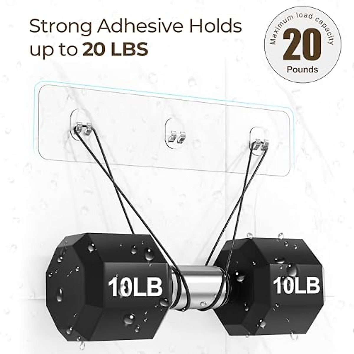 ODesign Shower Caddy Storage with Removable 4 Hooks Adhesive Shower Shelf Basket No Drilling Rustproof Bathroom Organizer - 2 Pack (Brown)