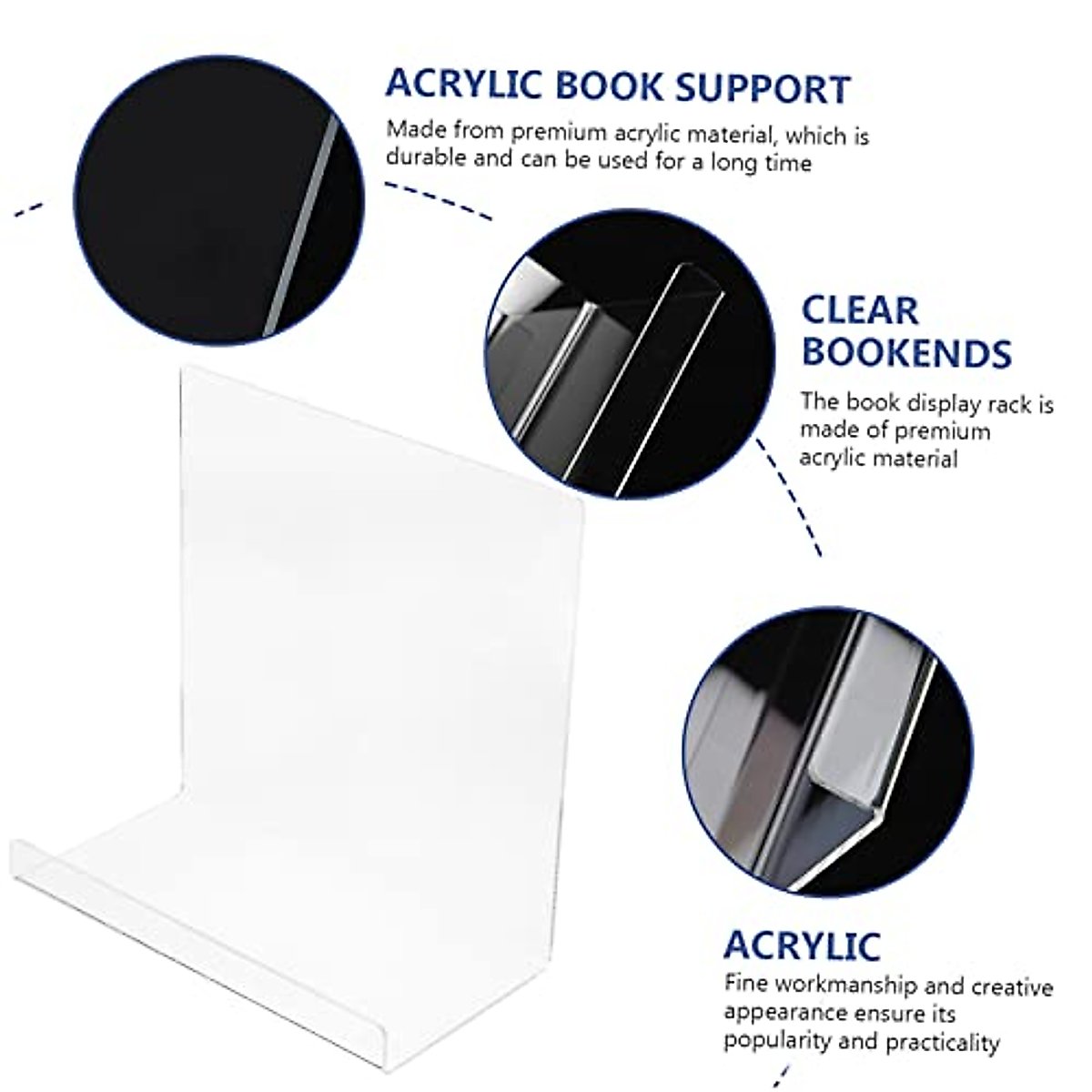 ULTECHNOVO 3pcs Transparent Tablet Holder Book Display Stand Music Folder Shelves for Books File Folder Organizer Office Bookends Desktop Bookend Material Student Acrylic Shelf Book Stoppers