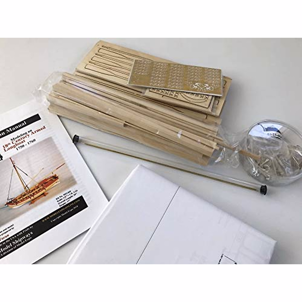 Model Shipways MS1460 18th Century Armed Longboat 1:24 Scale - Laser Cut Wood, Metal & Photo-Etched Brass Kit