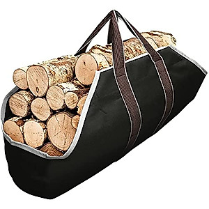 Amagabeli 5ft Firewood Log Rack with Cover Combo Set Bundle Large Canvas Firewood Carrier Log Tote Bag