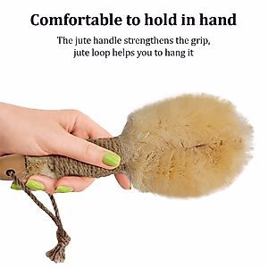 Sisal Dry Body Brush, Natural Bristle Exfoliating Brush, Body Scrubber for Skincare and Beauty to Improve Blood Circulation Exfoliate Skin, Healthy Therapeutics, Reduce Cellulite, Stop Ingrown Hairs