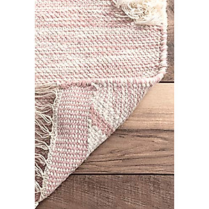 nuLOOM Savannah Moroccan Fringe Runner Rug, 2' 6" x 6', Pink