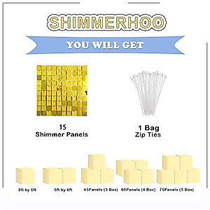 White Shimmer Wall Backdrop Panel - Decorations Panel | Wedding, Birthday, Anniversary, Engagement & Bridal Shower Party Decor (15pcs)