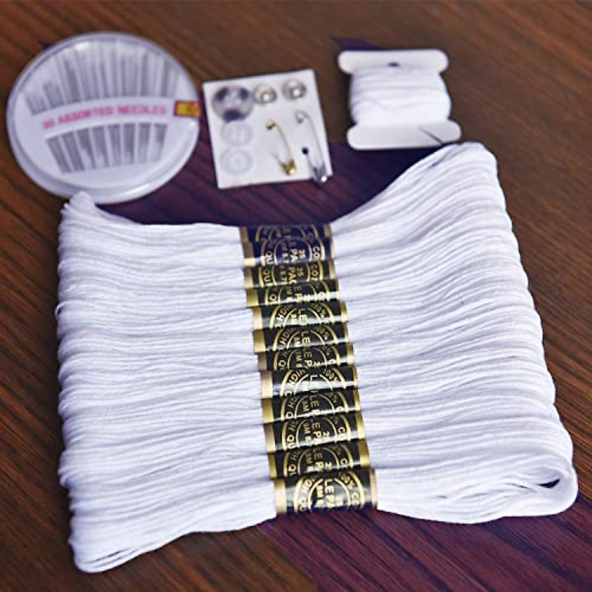 White Embroidery Floss, Embroidery Thread 12 skeins