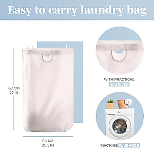 Lonbet - Laundry Hamper with Lid Cover - Sturdy Tall Bamboo Laundry Basket Clothes Organizer - Aesthetic Bedroom Fabric Bin - Big Bathroom Dirty Clothes Hamper - Removable Bag - XL 100 Liters - Beige